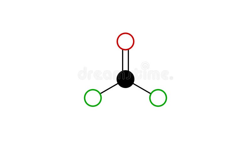 Phosgene Molecule, Structural Chemical Formula, Ball-and-stick Model ...