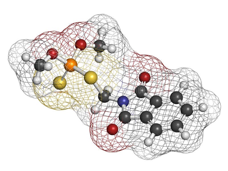 Phosmet Organophosphate Insecticide Molecule Stock Illustration ...