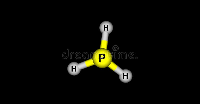 Phosphine Molecular Structure Isolated on Black Stock Illustration ...