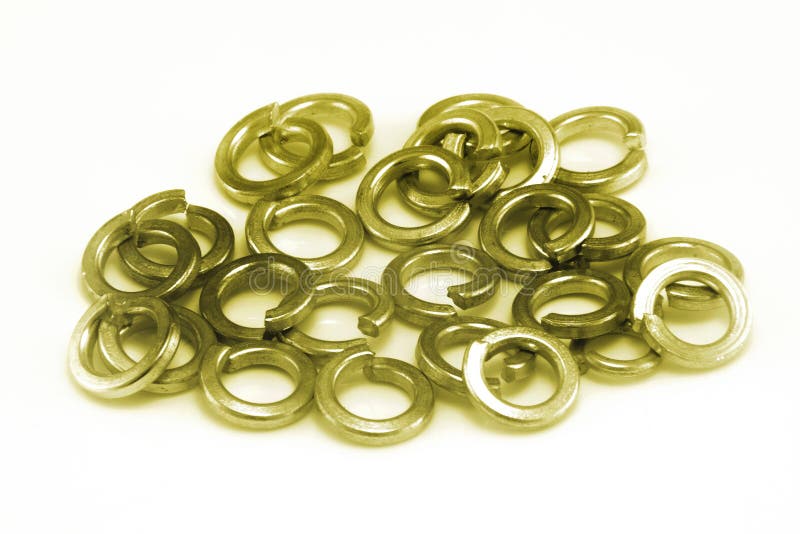 Phosphor Bronze Split Spring Washers Stock Photo - Image of template ...