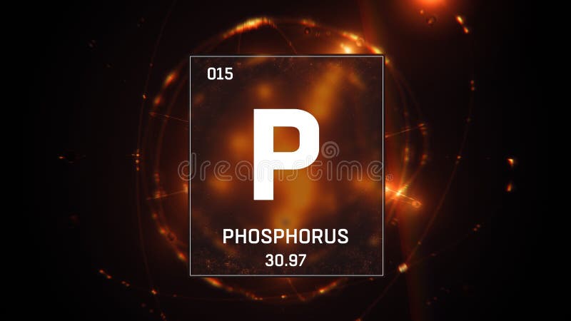 Phosphorus As Element 15 of the Periodic Table 3D Illustration on Grey ...