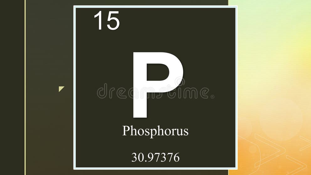 Phosphorus Chemical Element Symbol on Black Yellow Solid and Gradient ...