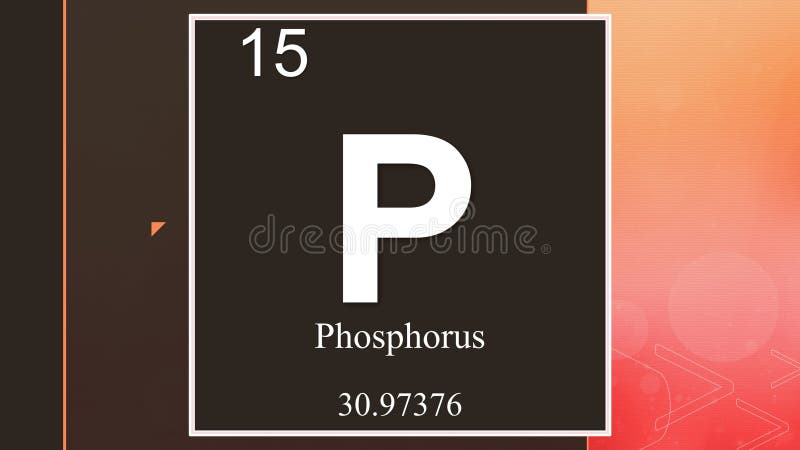 Phosphorus Chemical Element Symbol on Brown Red Solid and Gradient ...