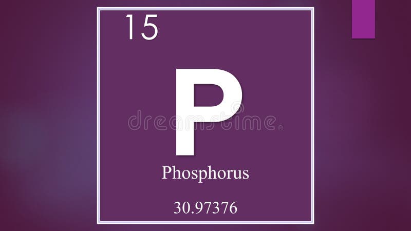 Phosphorus Chemical Element Symbol on Green Simple Background Stock ...