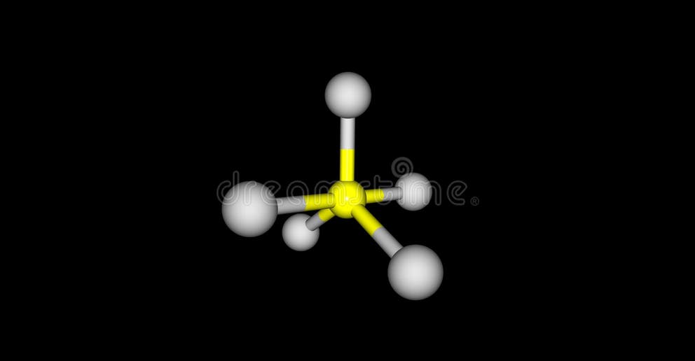 Phosphorus Pentachloride Molecular Structure Isolated on Black ...