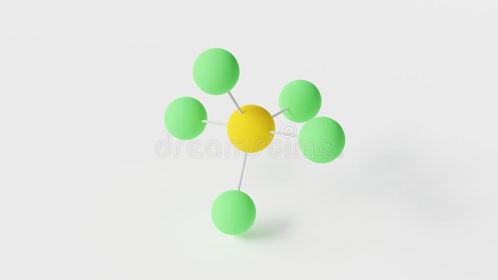 Phosphorus Pentachloride Molecule 3d, Molecular Structure, Ball and ...