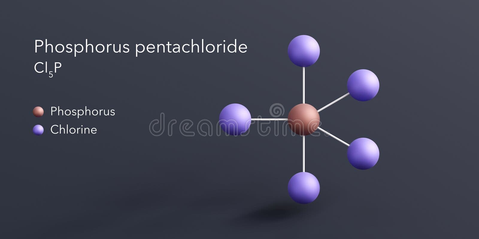 Phosphorus Pentachloride Molecular Structure 3d Model Molecule