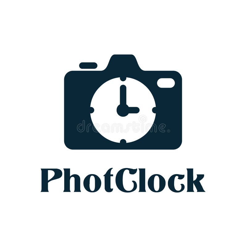 PhotClock Logo Design Template Combination from Camera and Clock Stock ...