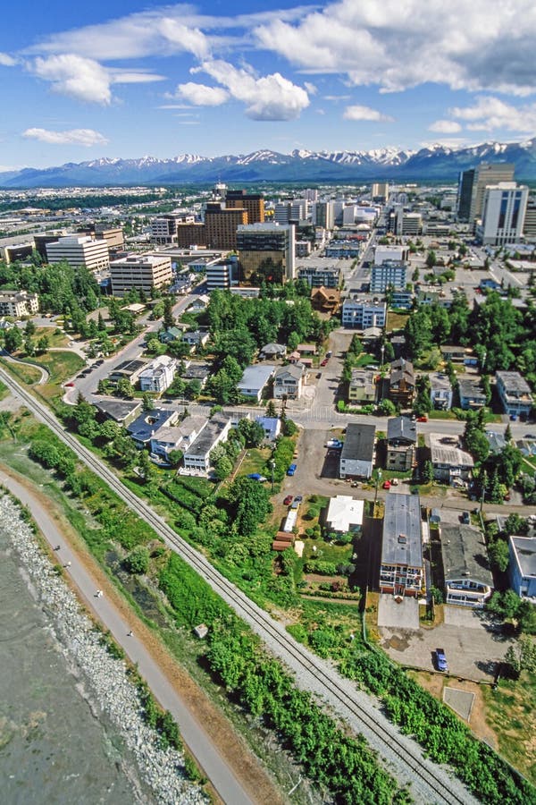 Photo Aérienne D'Anchorage Alaska Photographie éditorial - Image du ...