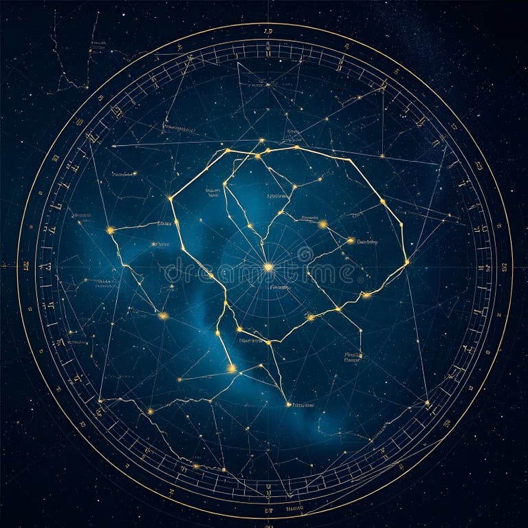 Photo Abstract Constellations Forming Intricate Celestial Maps Stock ...