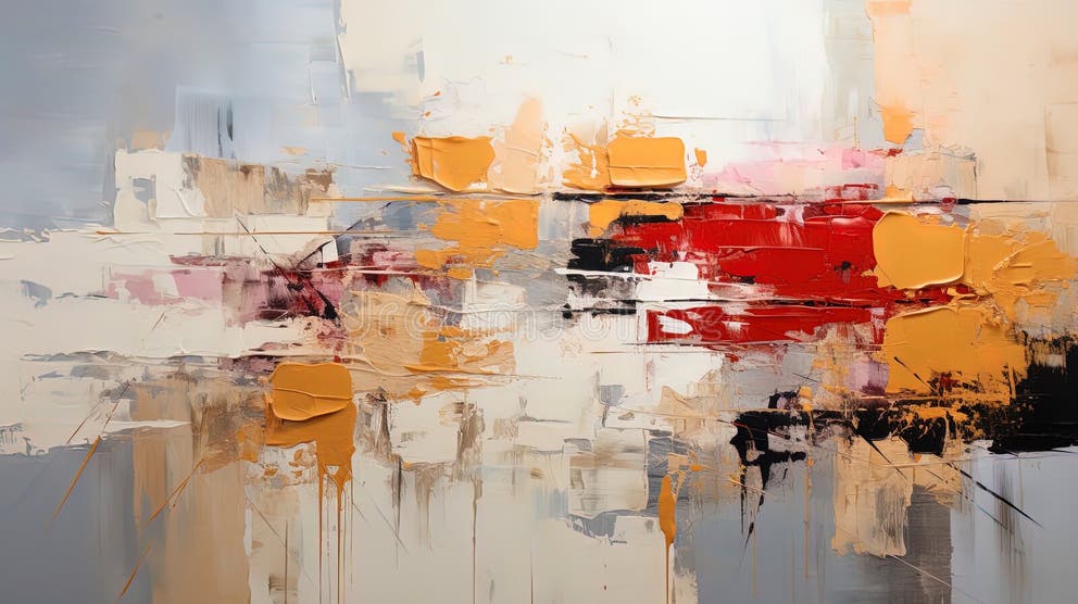 Photo of Abstract Painting, Where Texture Elements and Abstract Figures ...