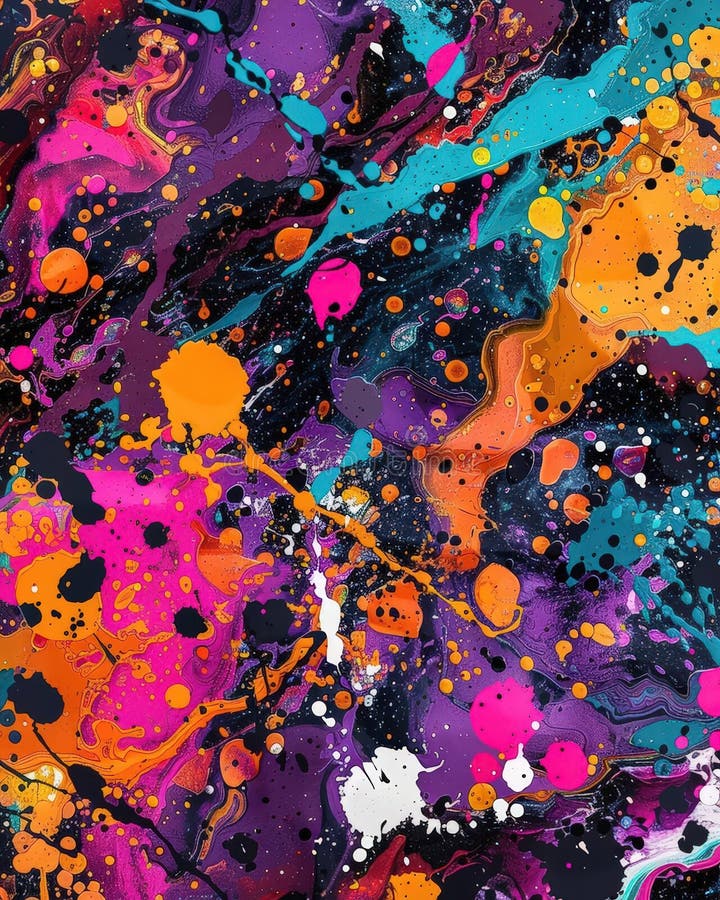 Photo of Abstract Splatter Texture with Chaotic Colorful Patterns Stock ...