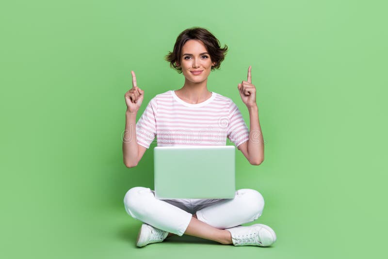 Photo Of Attractive Business Lady Look Notebook Table Hands Behind Head
