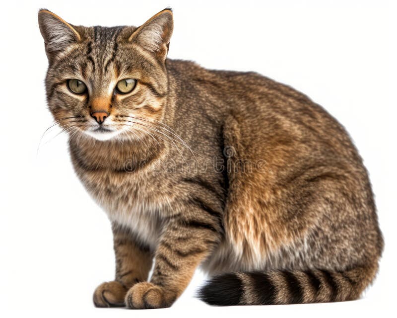 Photo of African Wildcat Isolated on White Background. Generative AI ...