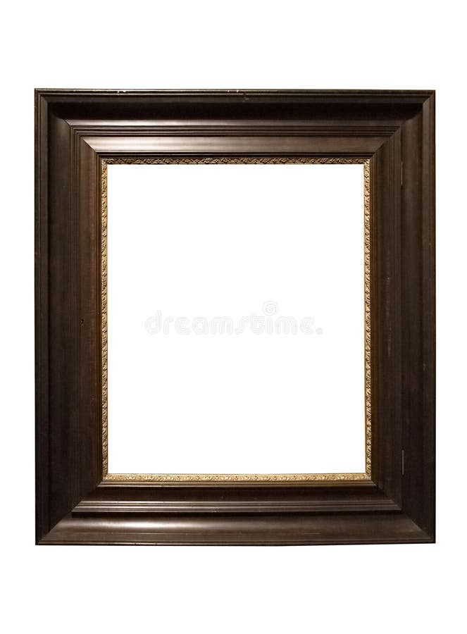 Photo of Aged Dark Wooden Picture Frame Stock Photo - Image of isolated ...