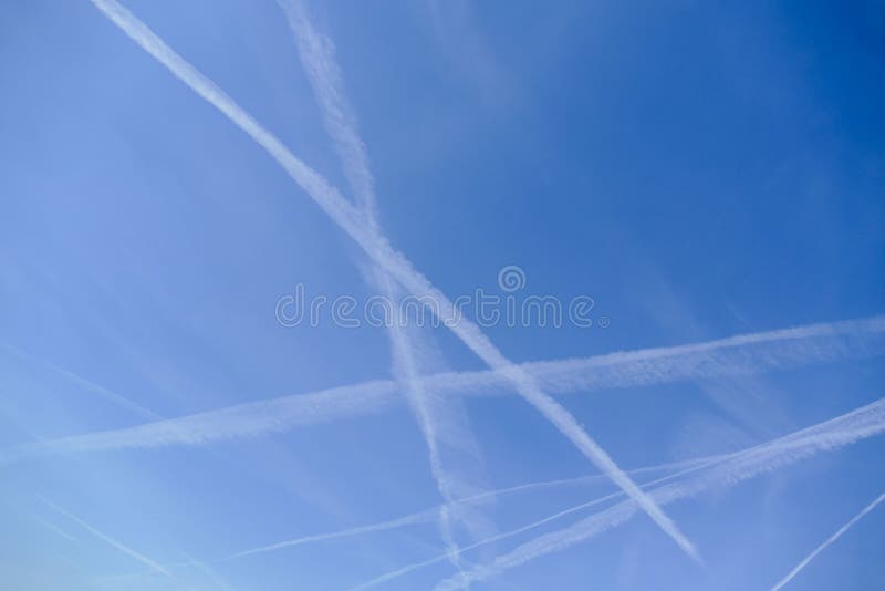 Two Airplanes Crossing Each Other`s Path almost Hitting. Stock Image ...