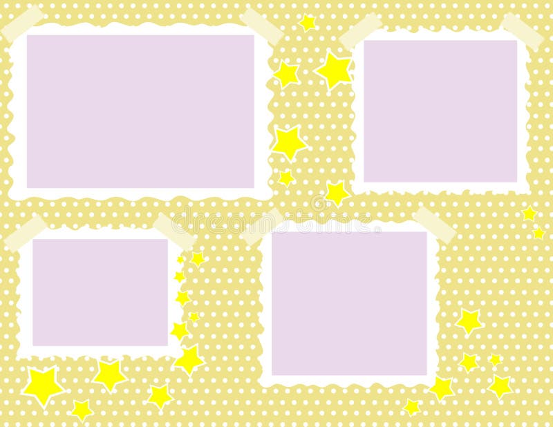 Photo Album Cute Animals Cartoon Illustration Background Stock Vector ...