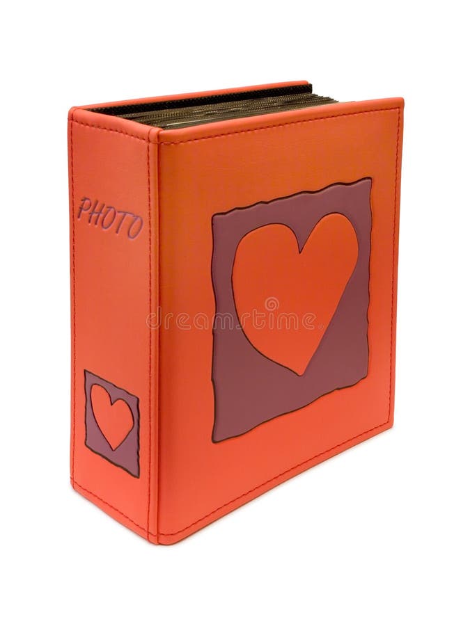 Photo Album with Heart on Cover Stock Photo - Image of border ...