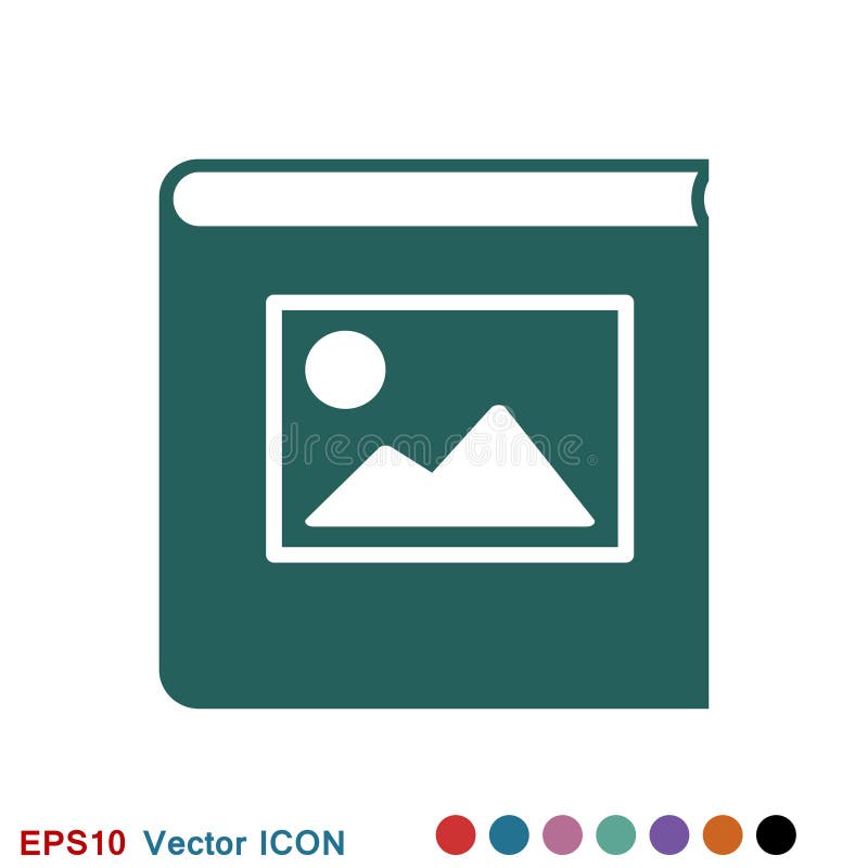 Photo Album Vector Icon on White Background Stock Illustration ...