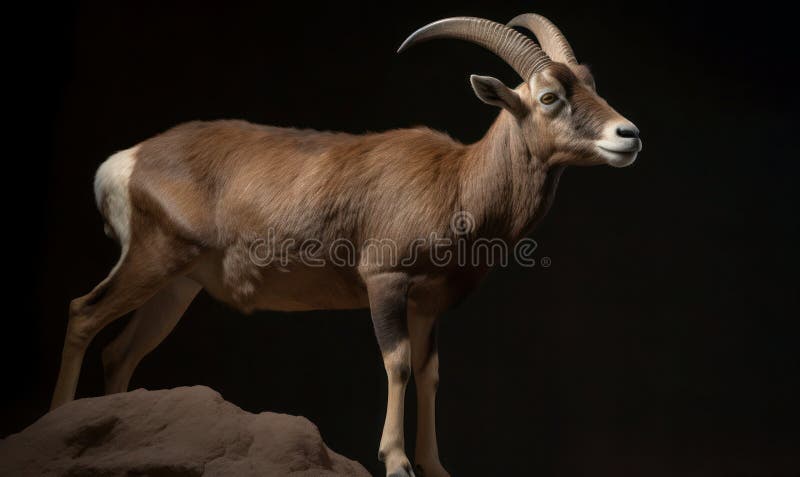 Photo of Aoudad on Black Background. Generative AI Stock Illustration ...