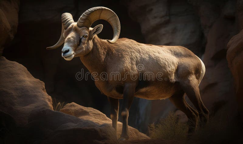 Photo of Aoudad in Its Natural Habitat. Generative AI Stock ...