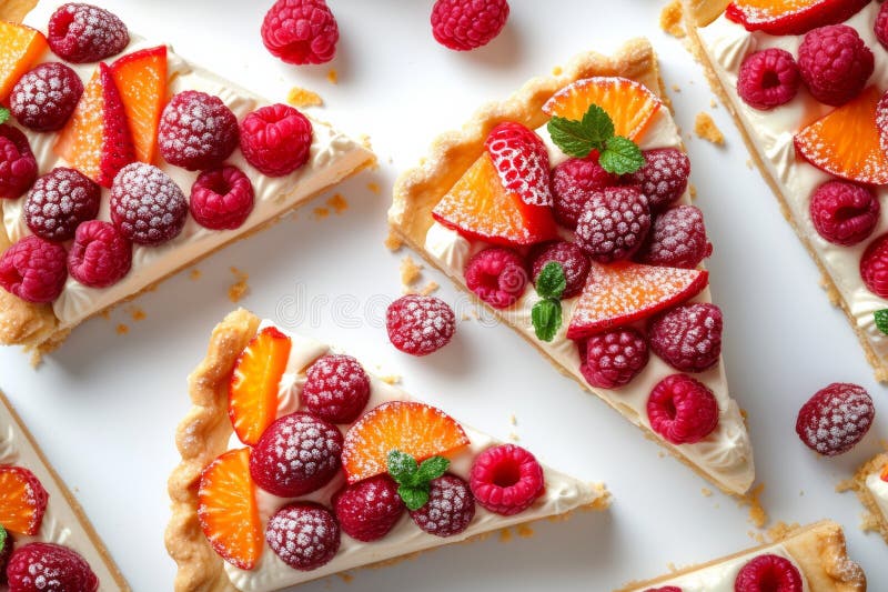 A Photo of Assorted Pie Slices, Top View Stock Photo - Image of ...