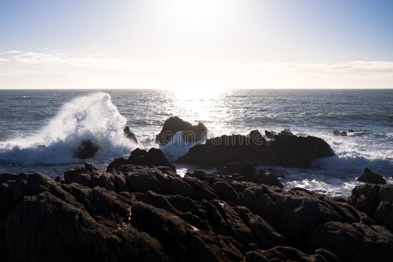 Atlantic Ocean and Its Coast with Rock Stock Illustration ...