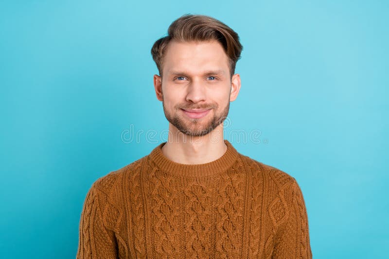 Photo Of Attractive Young Happy Man Smile Good Mood Cheerful Isolated
