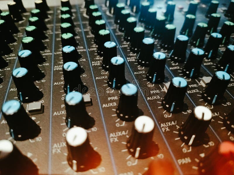 Photo of the Audio Mixer Running and in Use Stock Photo - Image of ...