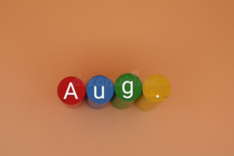 Photo of August Letters on Building Blocks Stock Photo - Image of ...