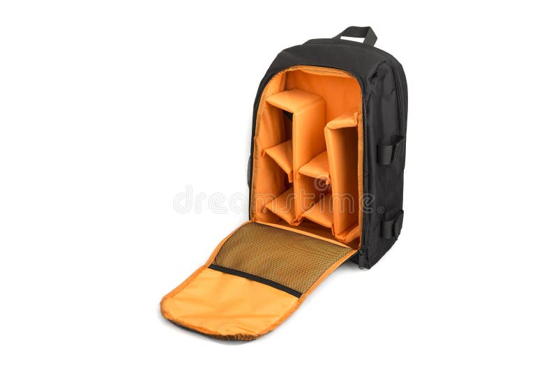 Photo Bag for Cameras Lens and Tripod on a White Stock Image - Image of ...