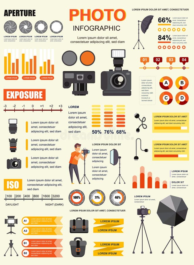 Photo Banner with Infographic Elements. Photographer Poster Template ...