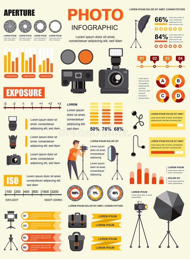 Photo Banner with Infographic Elements. Photographer Poster Template ...