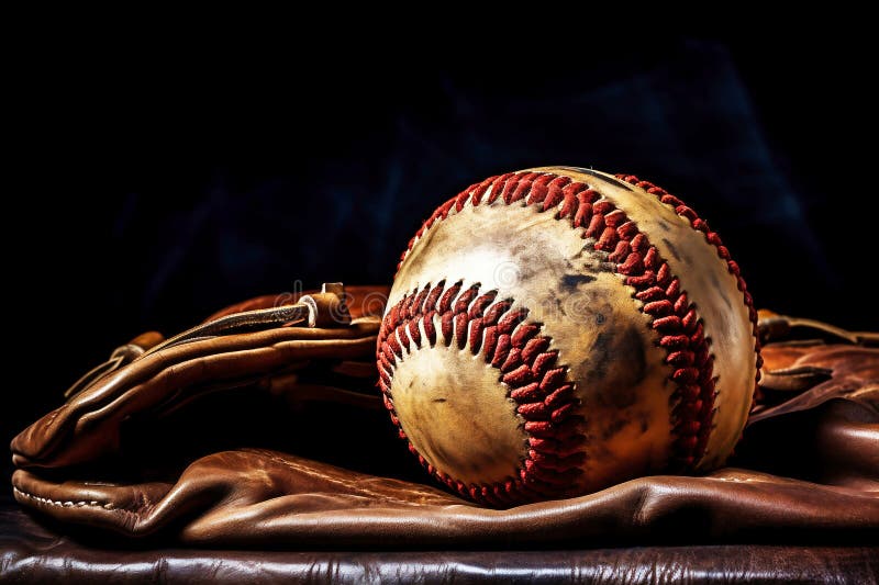 Photo of a Baseball Glove with a Baseball Inside Stock Illustration ...
