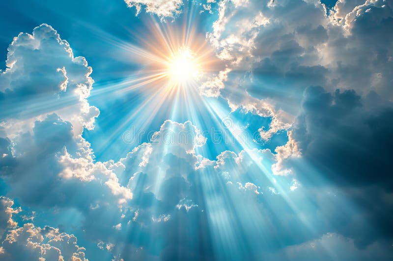 Photo of a Beam Shining through the Clouds in the Sky, Representing God ...