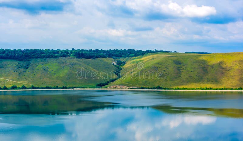 Photo of a Beautiful Blue Bay at Summer Stock Photo - Image of green ...