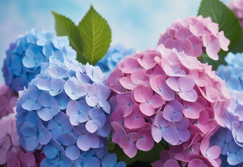 Photo of Beautiful Hydrangeas Vibrant Colors Stock Illustration ...