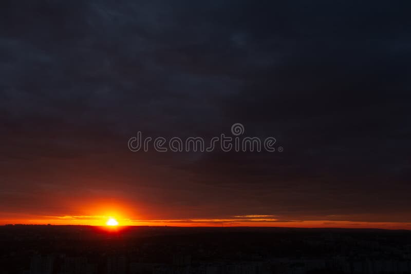 Photo of Beautiful Landscape Sunset View, from the Window. Stock Photo ...