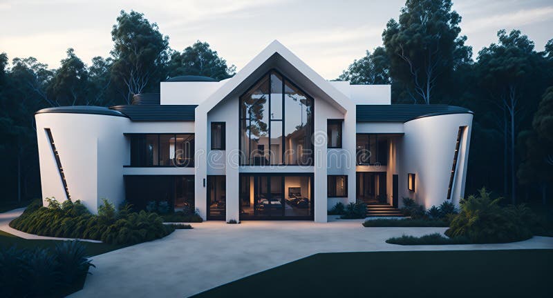 Ai Generated Beautiful Mansion with Numerous Windows and a Pristine ...