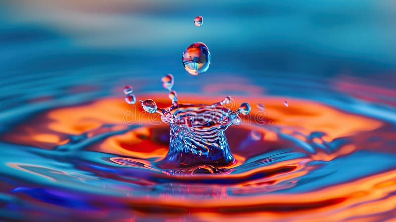 Photo of a Beautiful Water Drop Collision on a Water Surface with ...