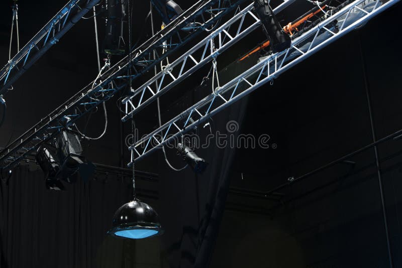 From Below of Metal Stage with Theater Lights Stock Photo - Image of ...