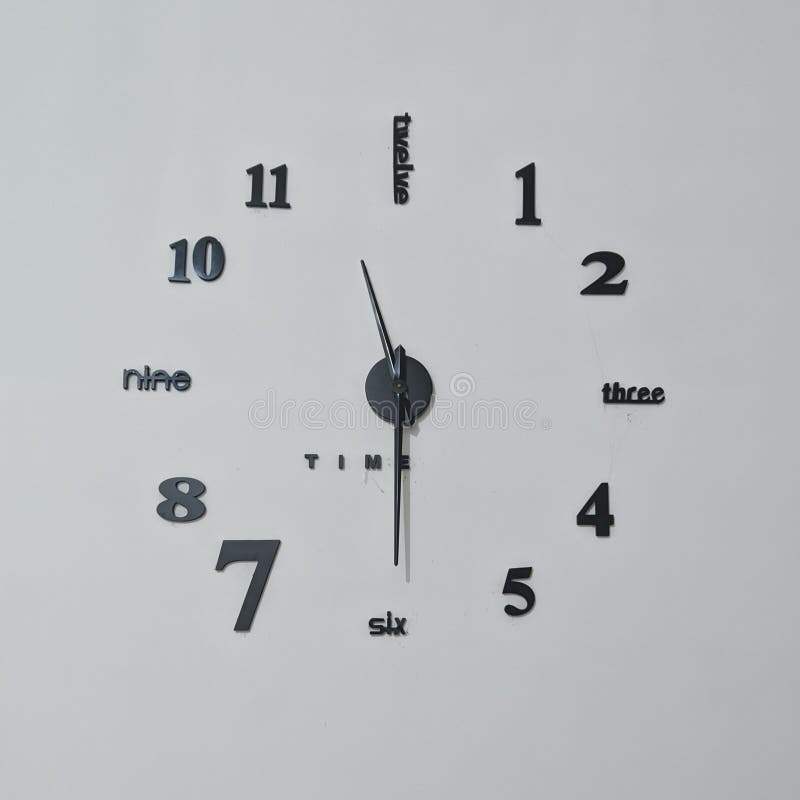 Photo of a Big Clock on the Wall Take at Night Stock Image - Image of ...