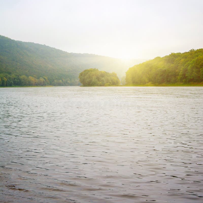 Photo of Big River, View from Beach Stock Image - Image of nature, blue ...
