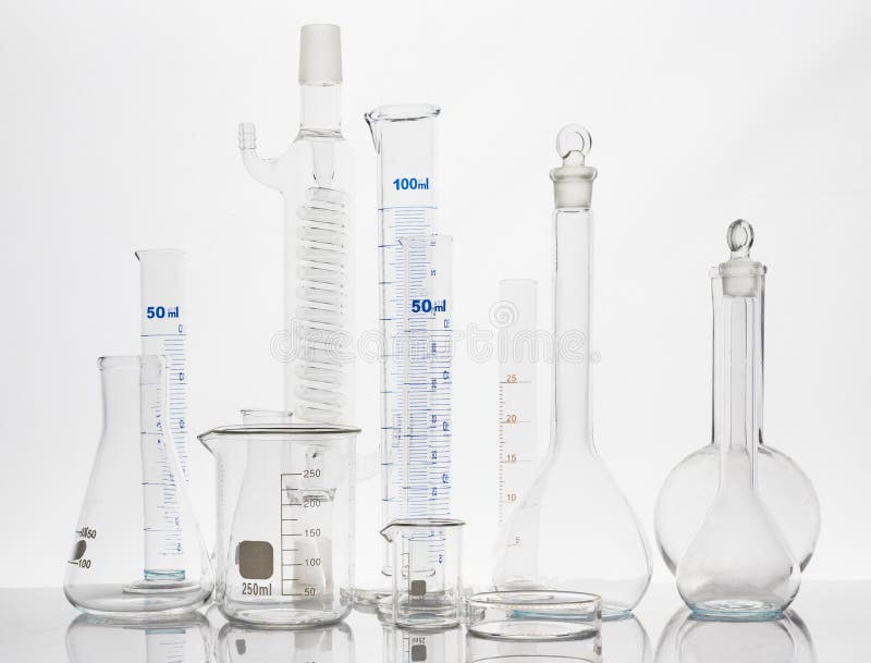 Photo of Biochemistry Glassware Experiment Stock Image - Image of clean ...