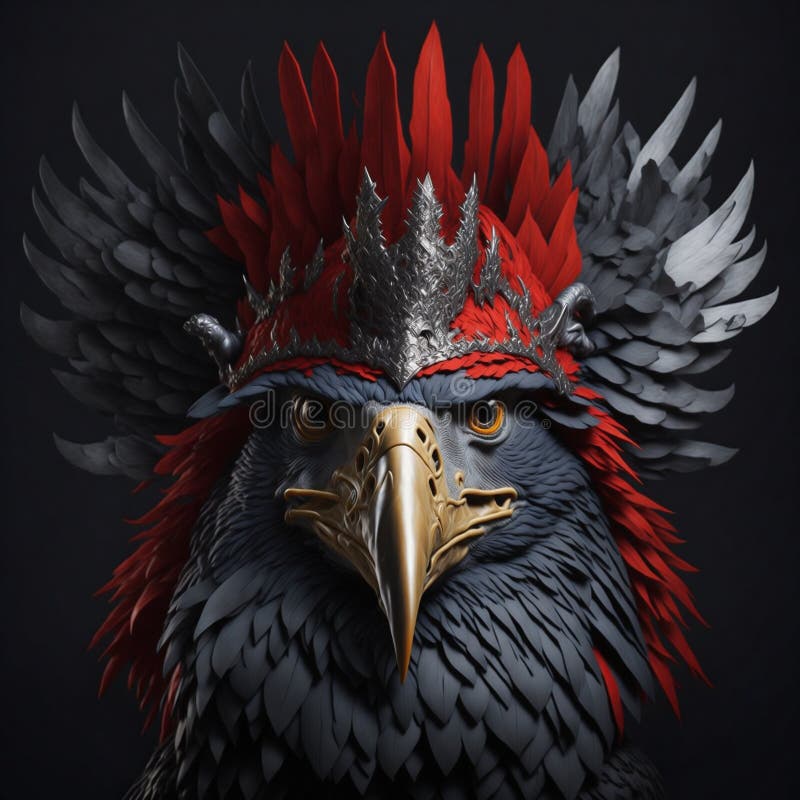 Ai Generated a Bird with a Regal Crown Perched on Its Head Stock ...