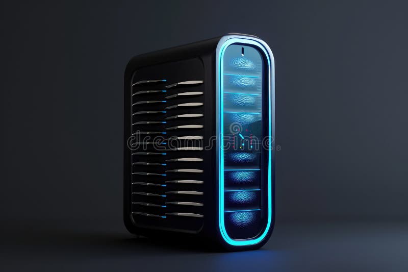 A Photo of a Black and Blue Computer Case Placed on a Dark Surface ...