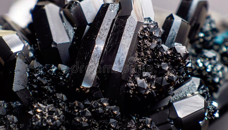 The of Photo of Black Crystals with Glass Texture Stock Illustration ...