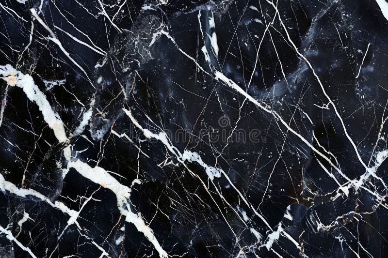 Photo of Black Kitchen Marble Top Pattern with White Veins. Background ...