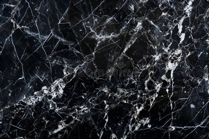 Photo of Black Kitchen Marble Top Pattern with White Veins. Background ...