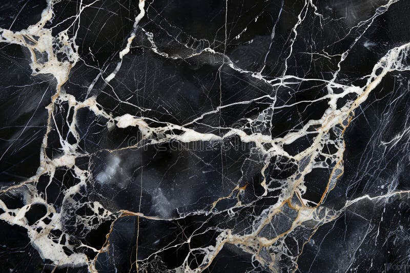Photo of Black Kitchen Marble Top Pattern with White Veins. Background ...
